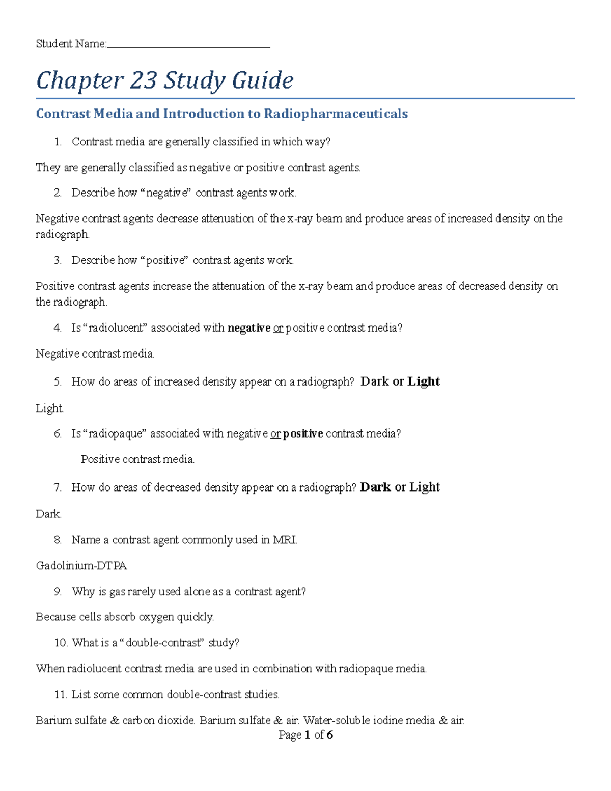 Chapter 23 Study Guide Student Copy rev fall 2017 - Chapter 23 Study ...