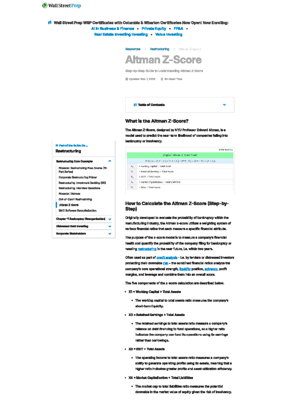 Altman Z-Score Formula & Calculator: Understanding Bankruptcy Risk ...