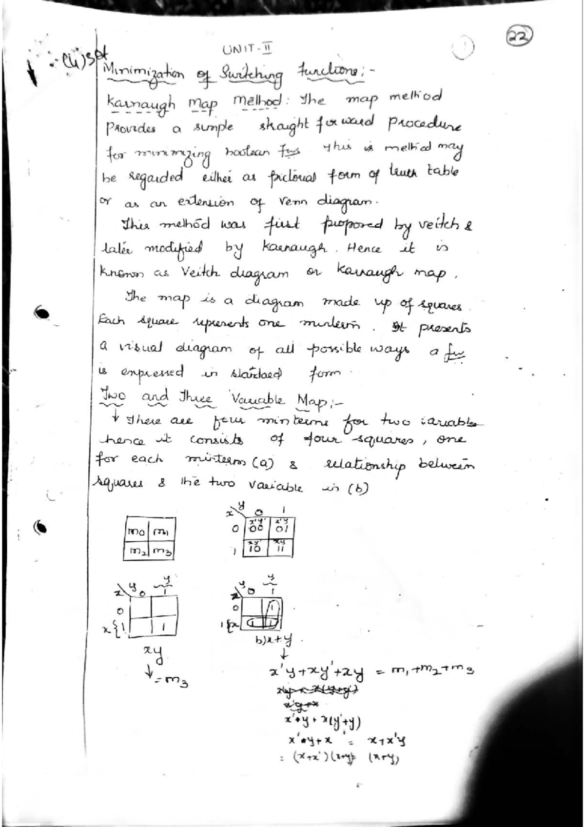Minimization of Boolean Functions Using Karnaugh Maps (LST UNIT-2 ...