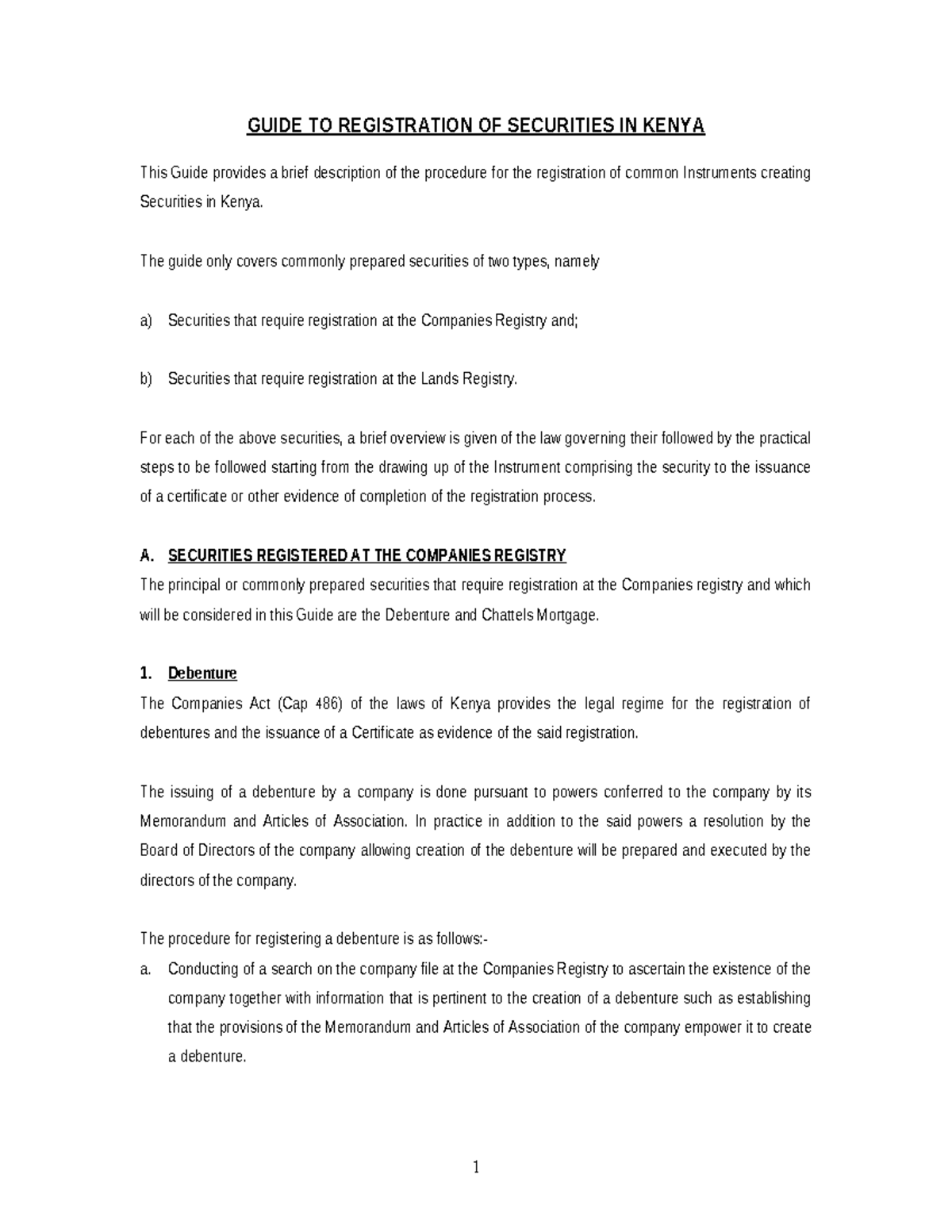 Guide to Securities Registration Processes in Kenya (Legal) - Studocu