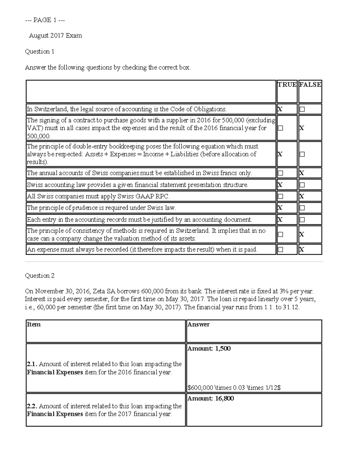 2017 Exam Questions & Answers for Accounting (ACCT 101) - Studocu