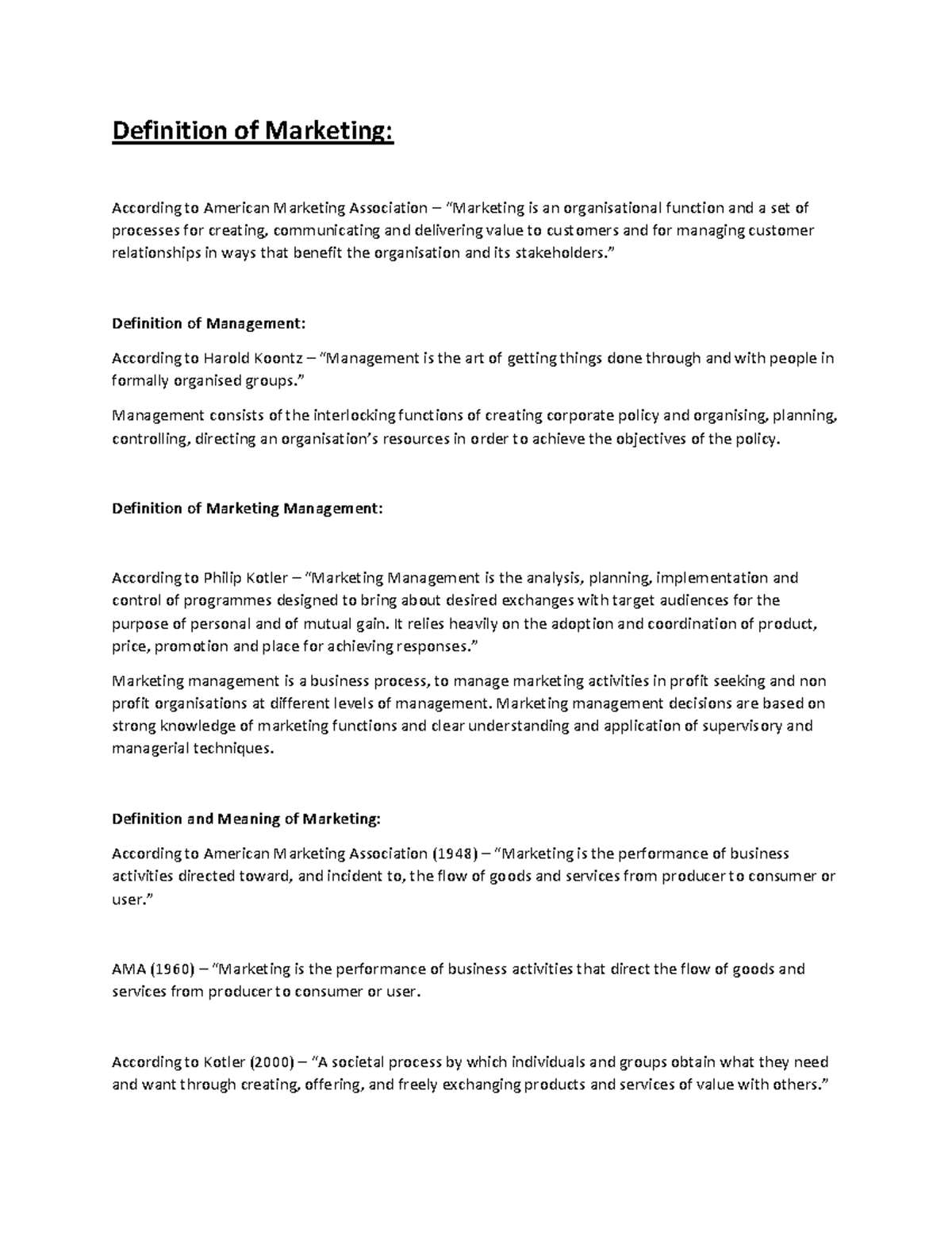 Definition and Meaning of Marketing (MKT 101) - Key Concepts Explained ...