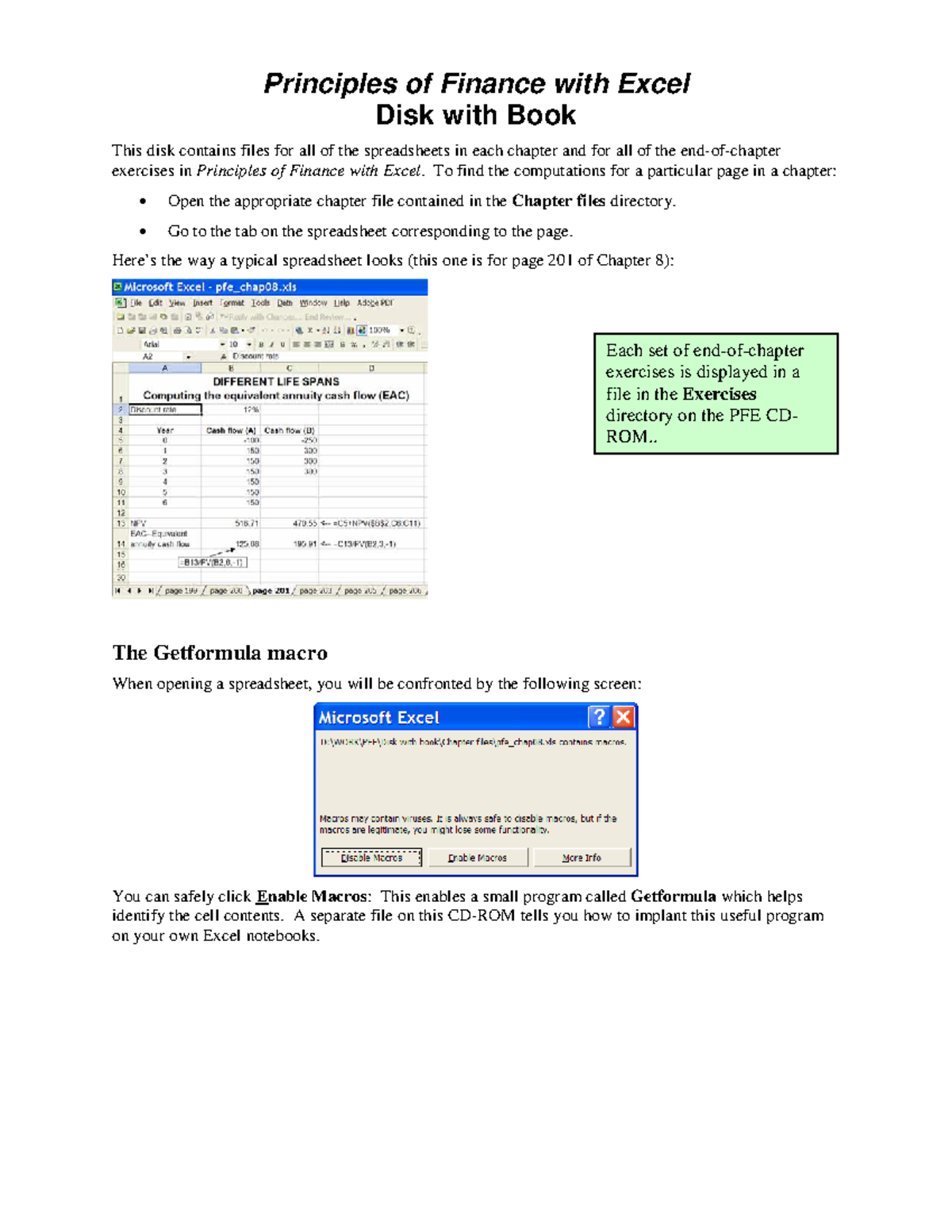Principles of Finance (116901789): Excel Spreadsheets & Exercises Guide ...