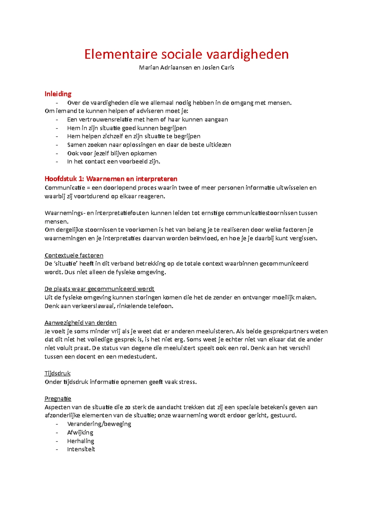 Het 5A-model - Samenvatting en Toepassing in Verpleegkunde - Studeersnel