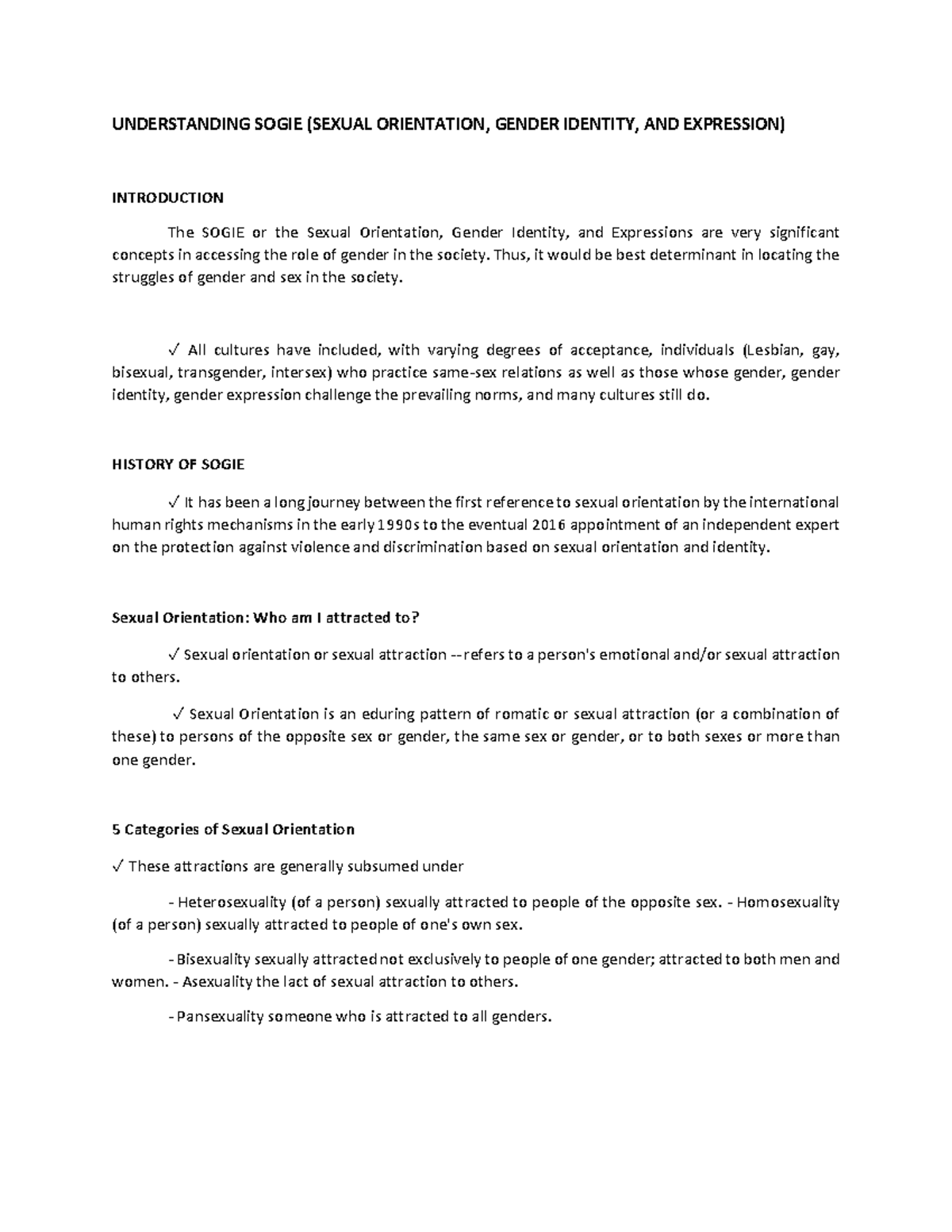 Lecture Notes: Understanding SOGIE (Sexual Orientation & Gender ...