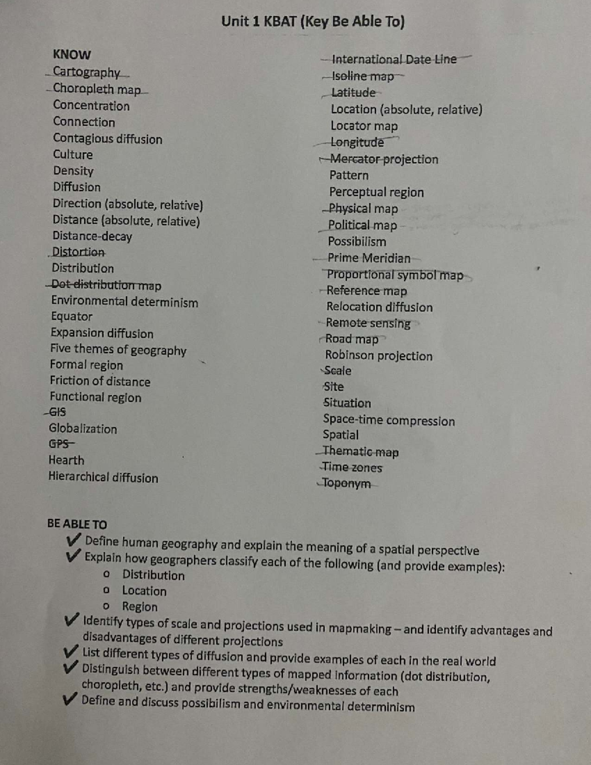 AP Human Geography Unit 1 Study Guide: Key Concepts & Maps - Studocu