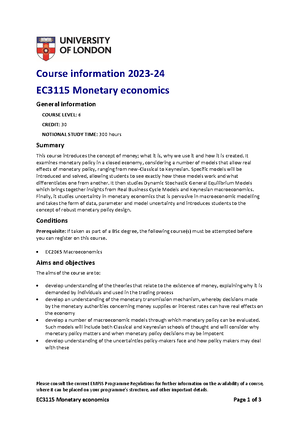 Microeconomics II-Module - Microeconomics II Monopolistic competition ...
