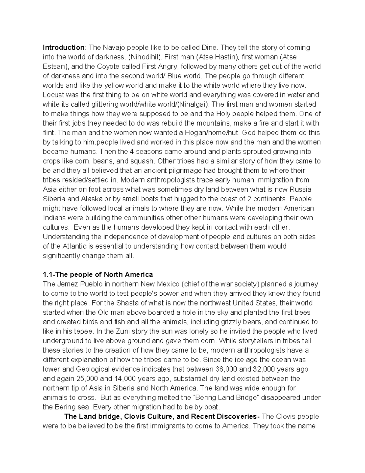 Native American Societies and Cultures Before European Contact (HIST ...