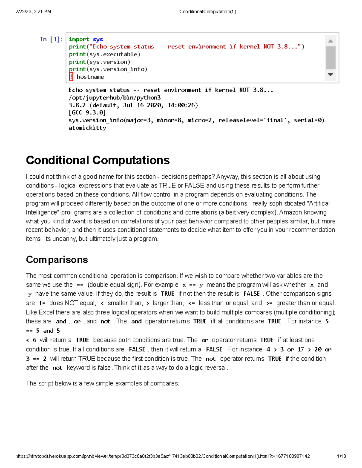 Conditional Computation in Python: Logical Expressions & Control Flow - Studocu