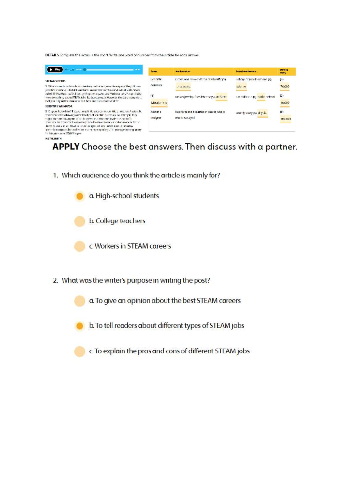 U 4 KF - STEAM Careers: Scientific Animator & Metalsmith Insights - Studocu