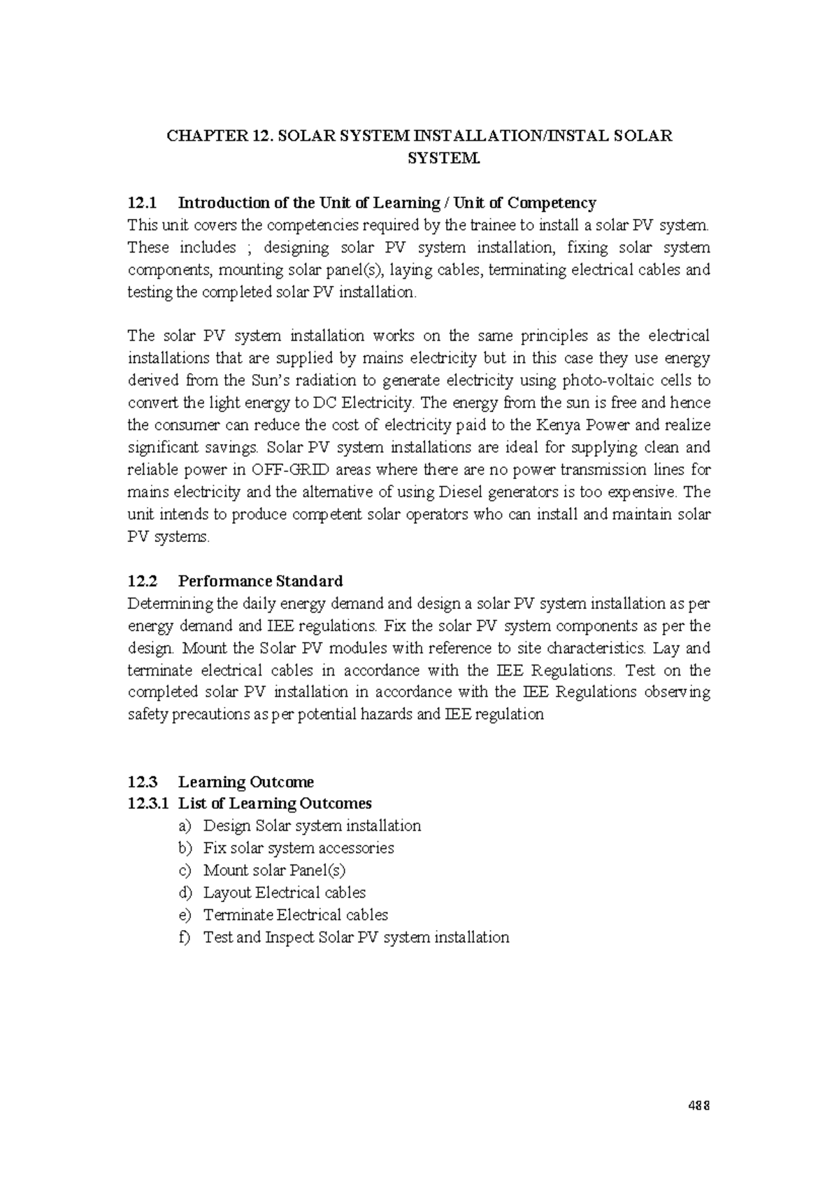 CHAPTER 12: SOLAR SYSTEM INSTALLATION NOTES (PV SYSTEM) - Studocu
