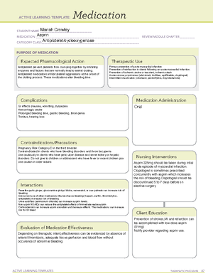 Medication Sheet Fenofibrate - MEDICATION SHEET Name Administration ...