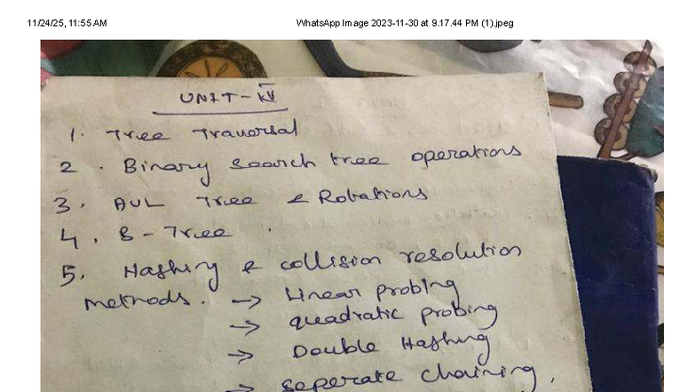 DSA Unit 4 & 5: Key Topics on Tree Traversal & Graph Algorithms - Studocu