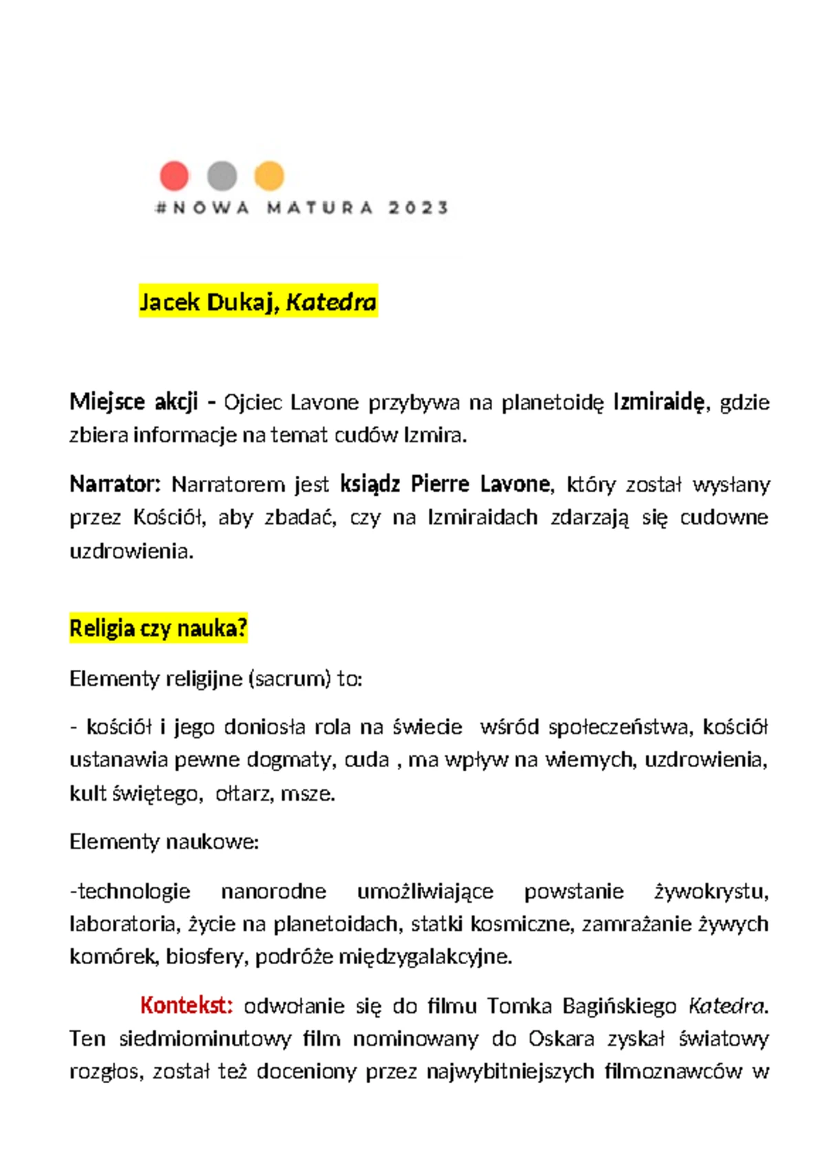 KRZYŻÓWKA - ZNAJOMOŚĆ LEKTURY KAMIENIE NA SZANIEC - Studocu