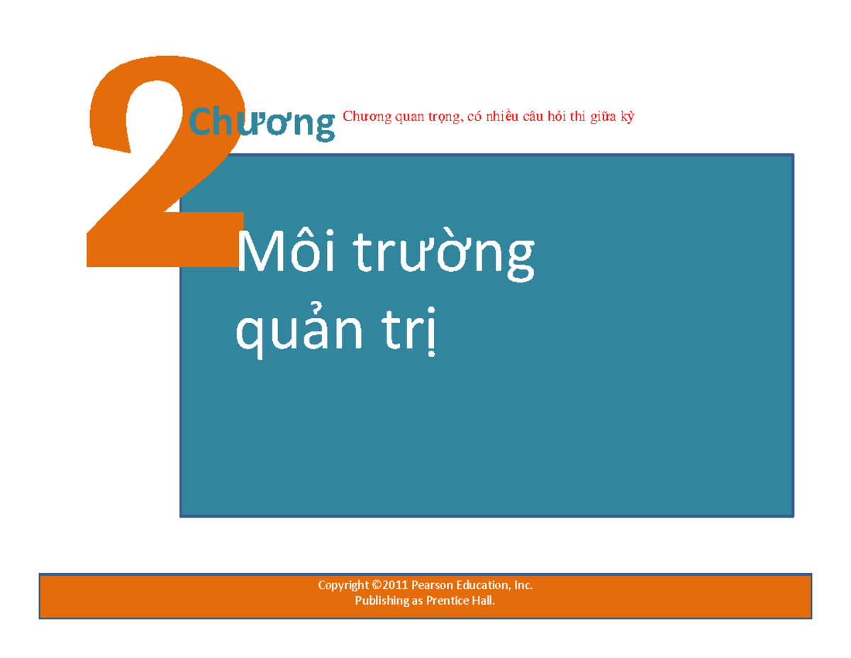 Qtr c2 - Slide quản trị học - Chương Môi trường quản trị Copyright ...