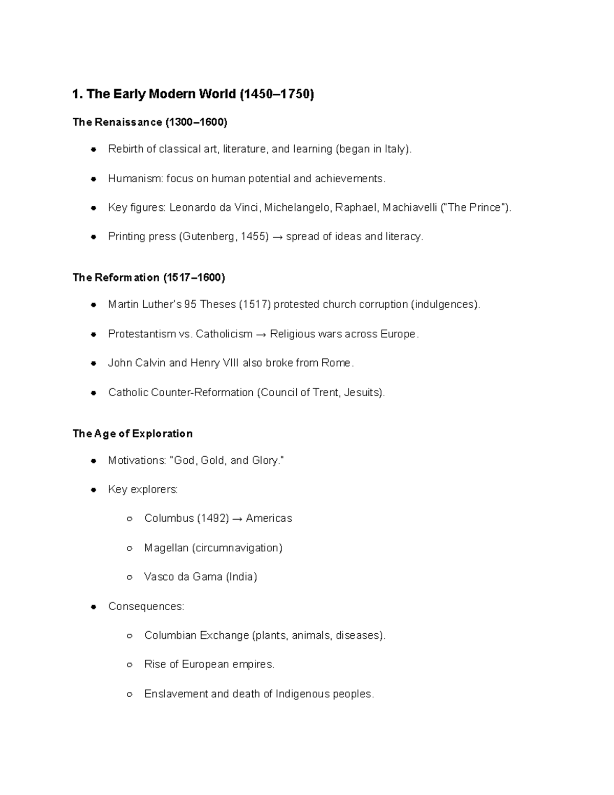 World History Cheat Sheet: Key Themes & Events Overview - Studocu