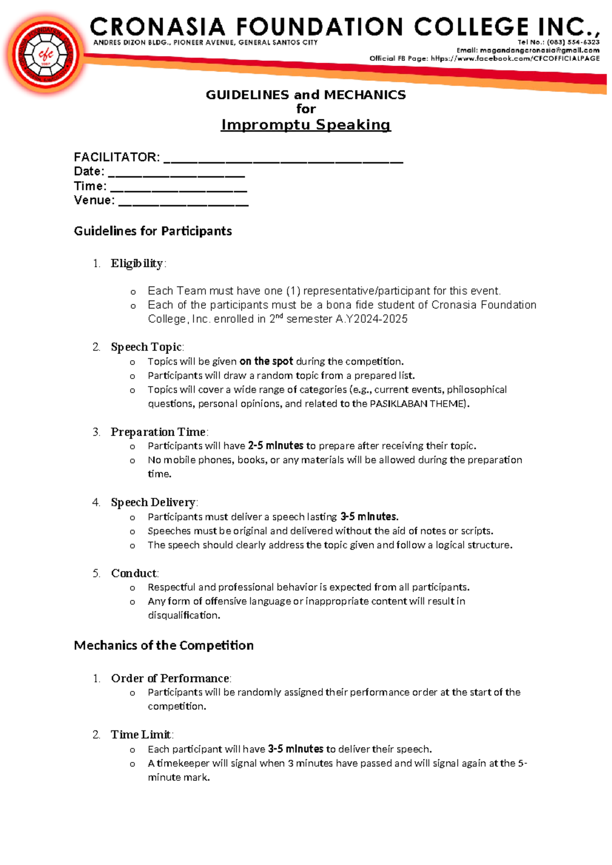Impromptu Speaking Guidelines and Mechanics: Event Details & Judging ...