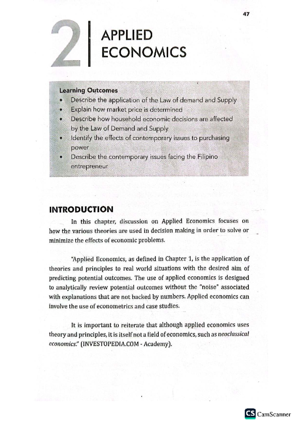 CS 47 2 APPLIED ECONOMICS: Understanding Demand and Supply Dynamics ...