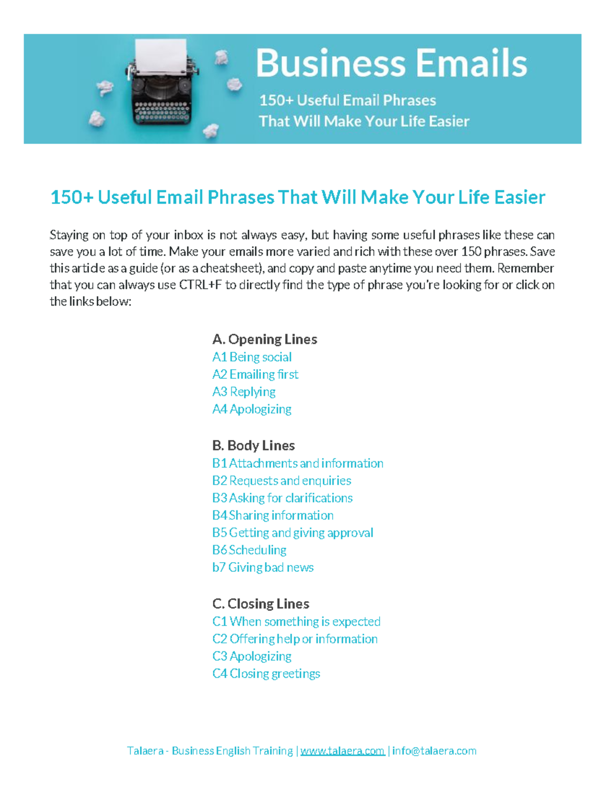 150+ Business Email Phrases Cheat Sheet - Enhance Your Communication ...