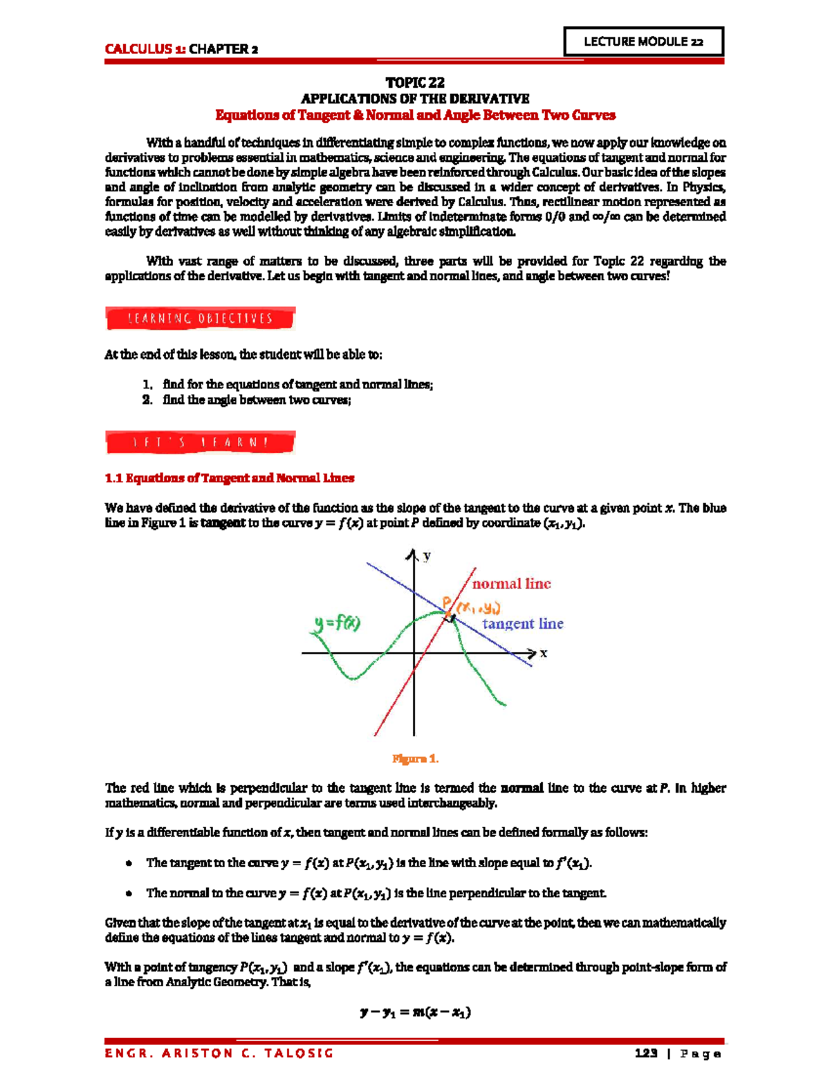 Applications of the Derivative - Calculus 1 Module 22 Lecture Notes ...