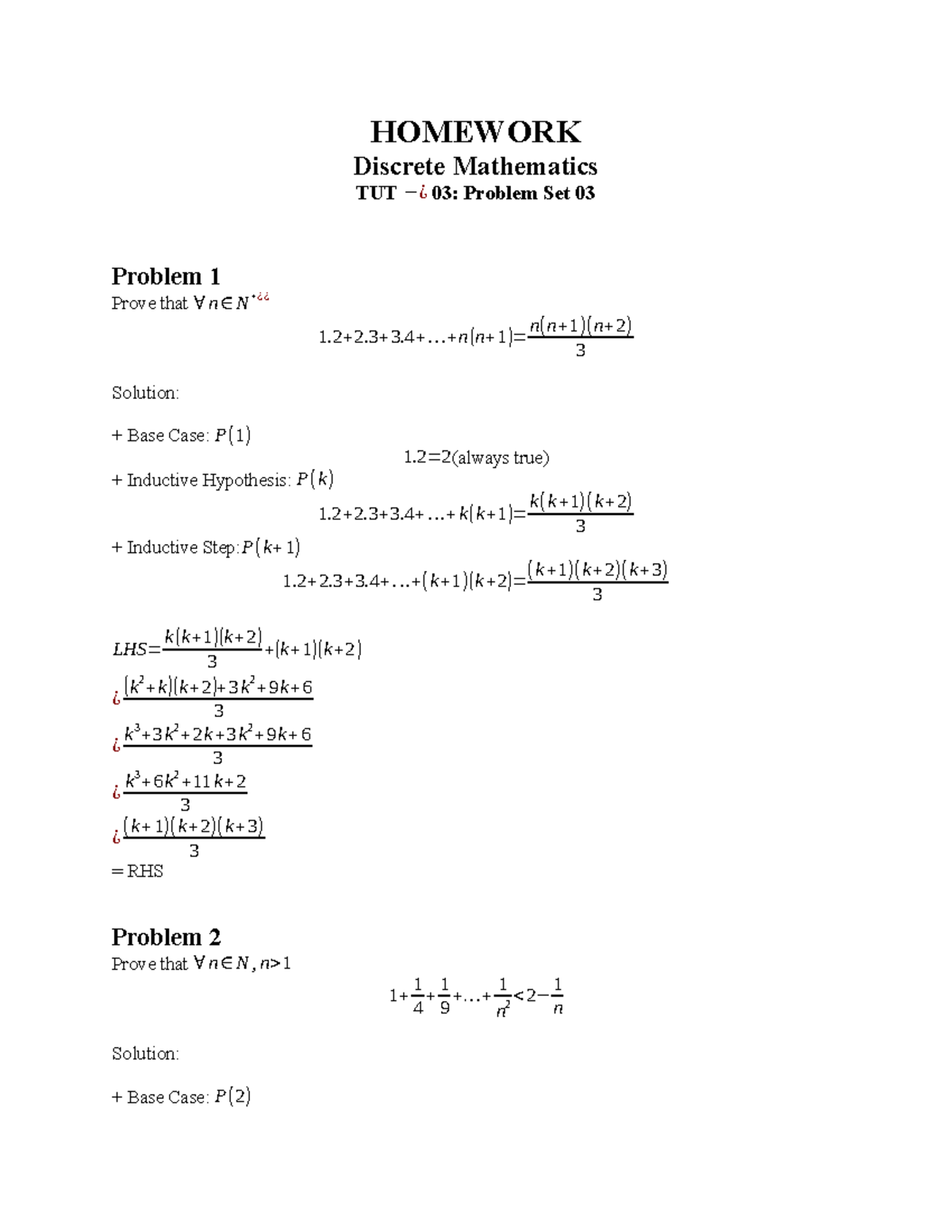 DMA - Homework 3 Solution - HOMEWORK Discrete Mathematics TUT −¿ 03 ...