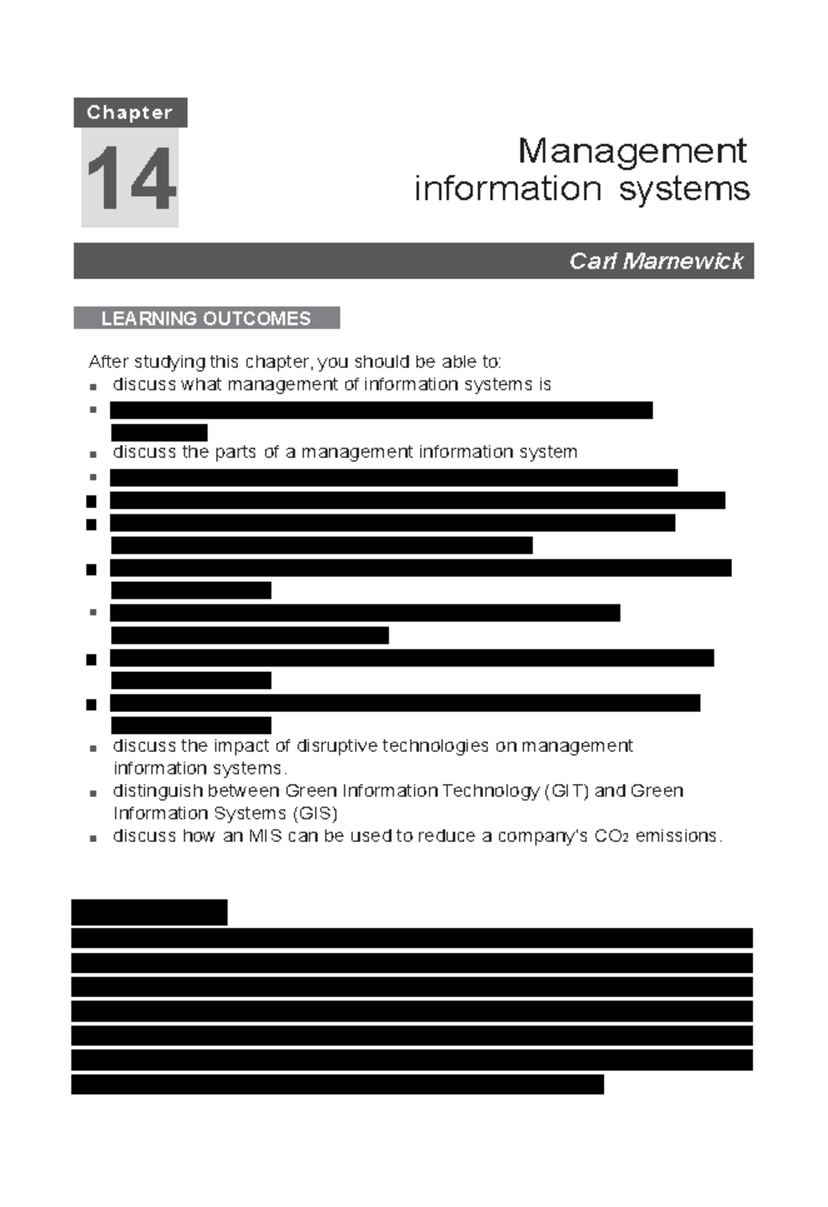 Chapter 14: Management Information Systems - Studocu