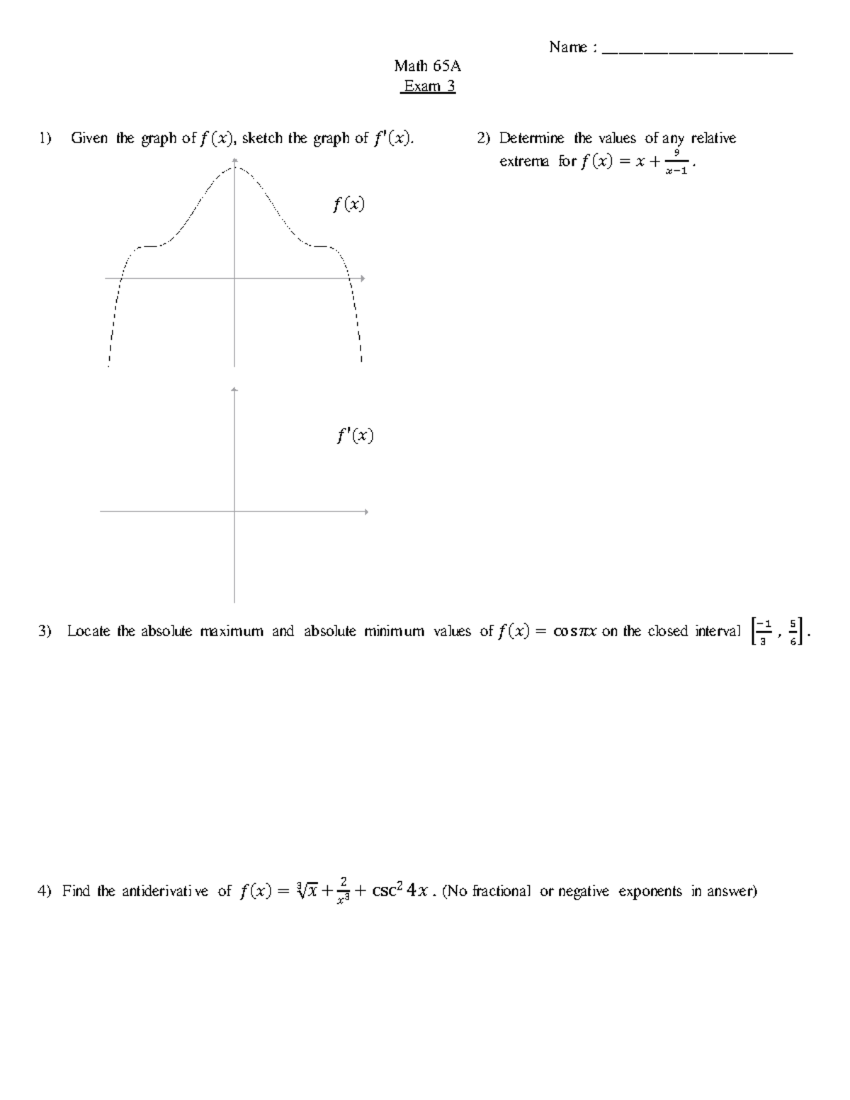 Math 65A Exam 3 Review: Concepts from Sections 4.1-4.7 - Studocu