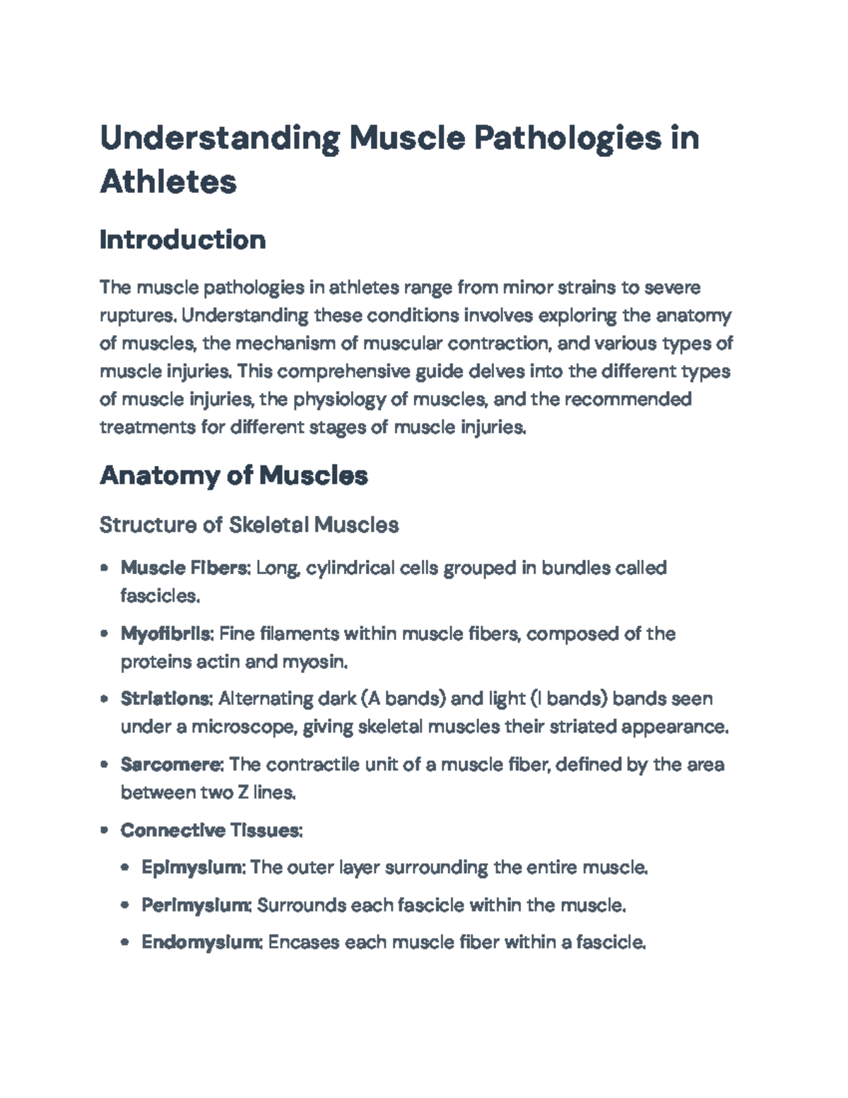 Muscle Pathologies in Athletes: Anatomy, Injuries, and Treatments ...