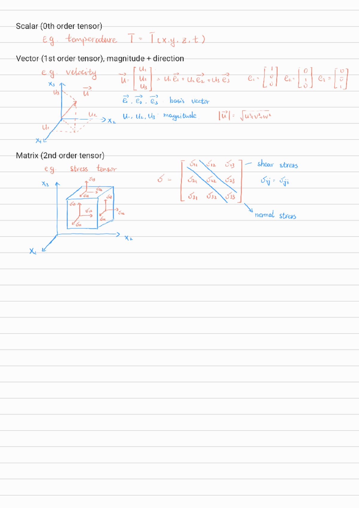 R1 Notes: Understanding Scalars, Vectors, and Tensors in Mechanics ...