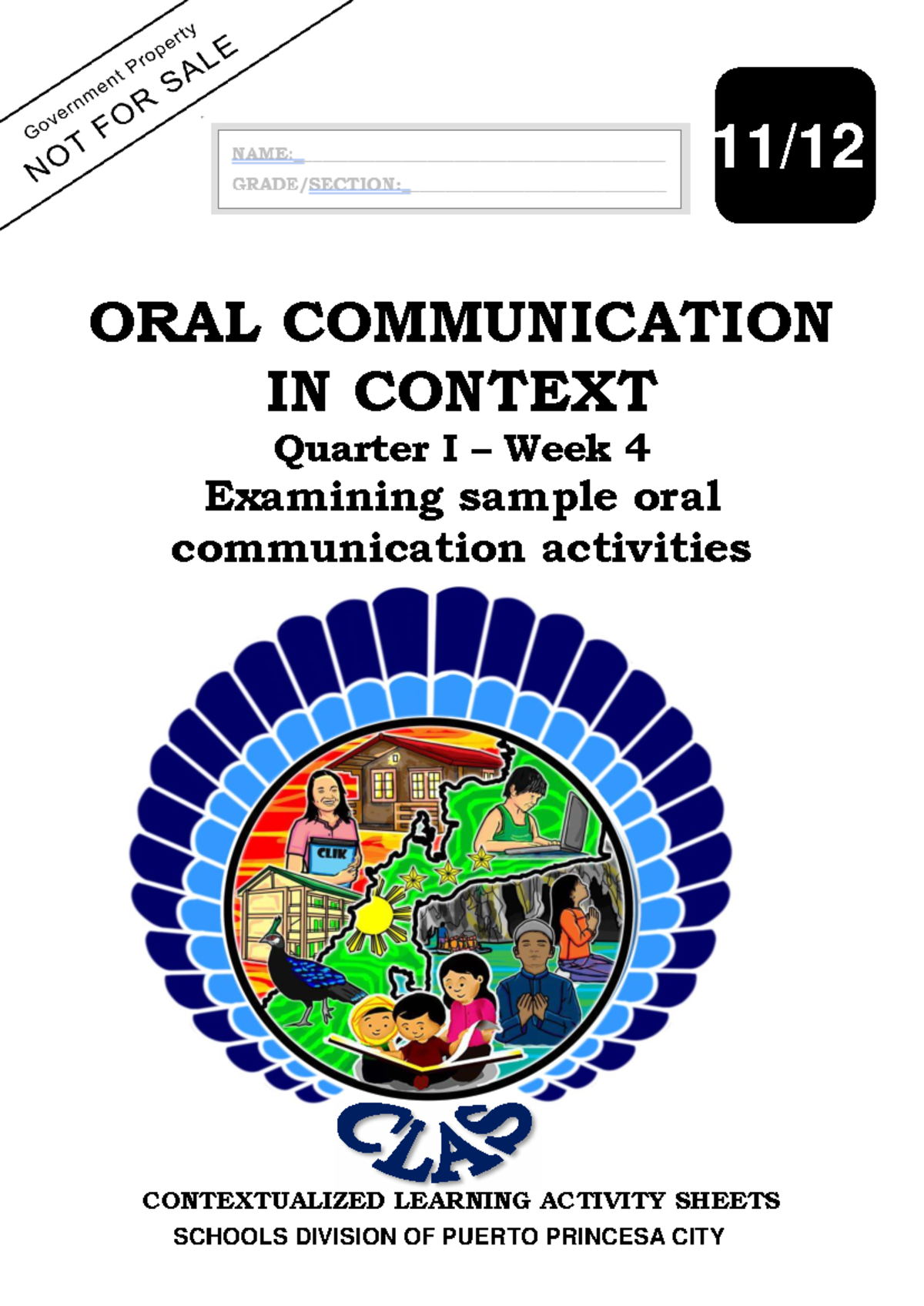 Oral Communication in Context Q1 W4: Sample Activities & Insights - Studocu