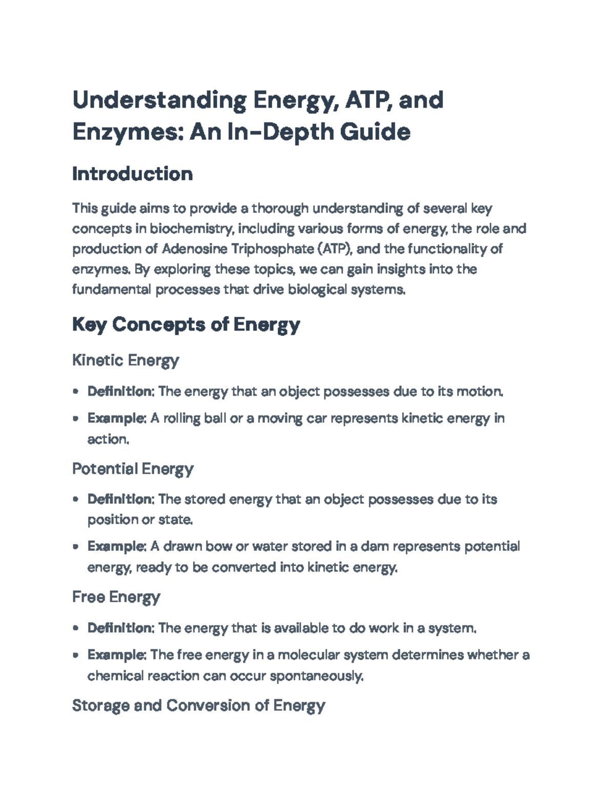 Understanding Energy, ATP & Enzymes in Biological Systems: A Guide ...