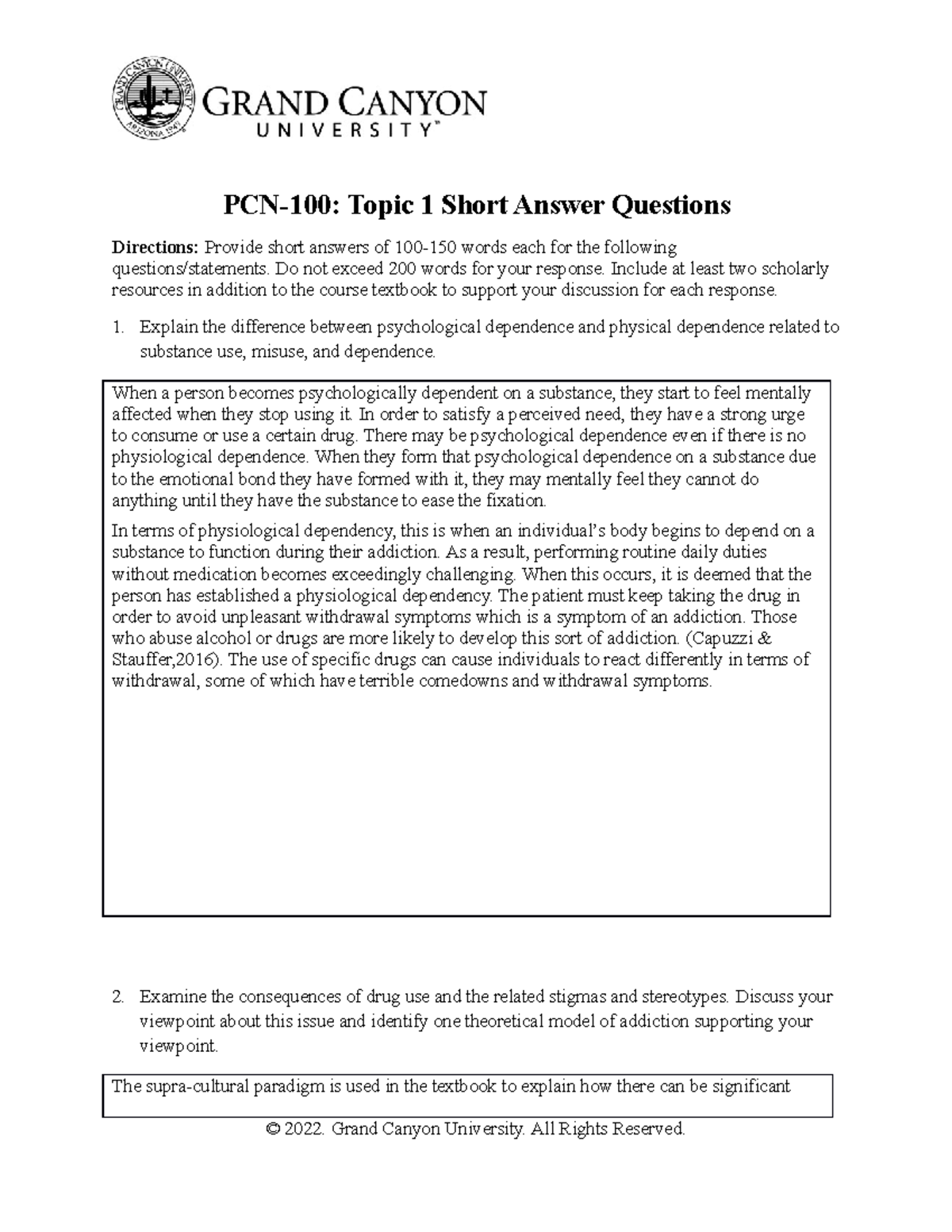 Topic one short answer - PCN-100: Topic 1 Short Answer Questions ...