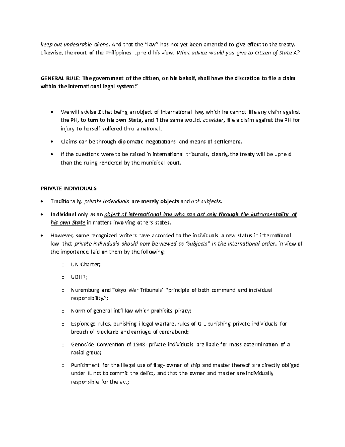 International law - ,nkbiigikghhii - keep out undesirable aliens. And ...