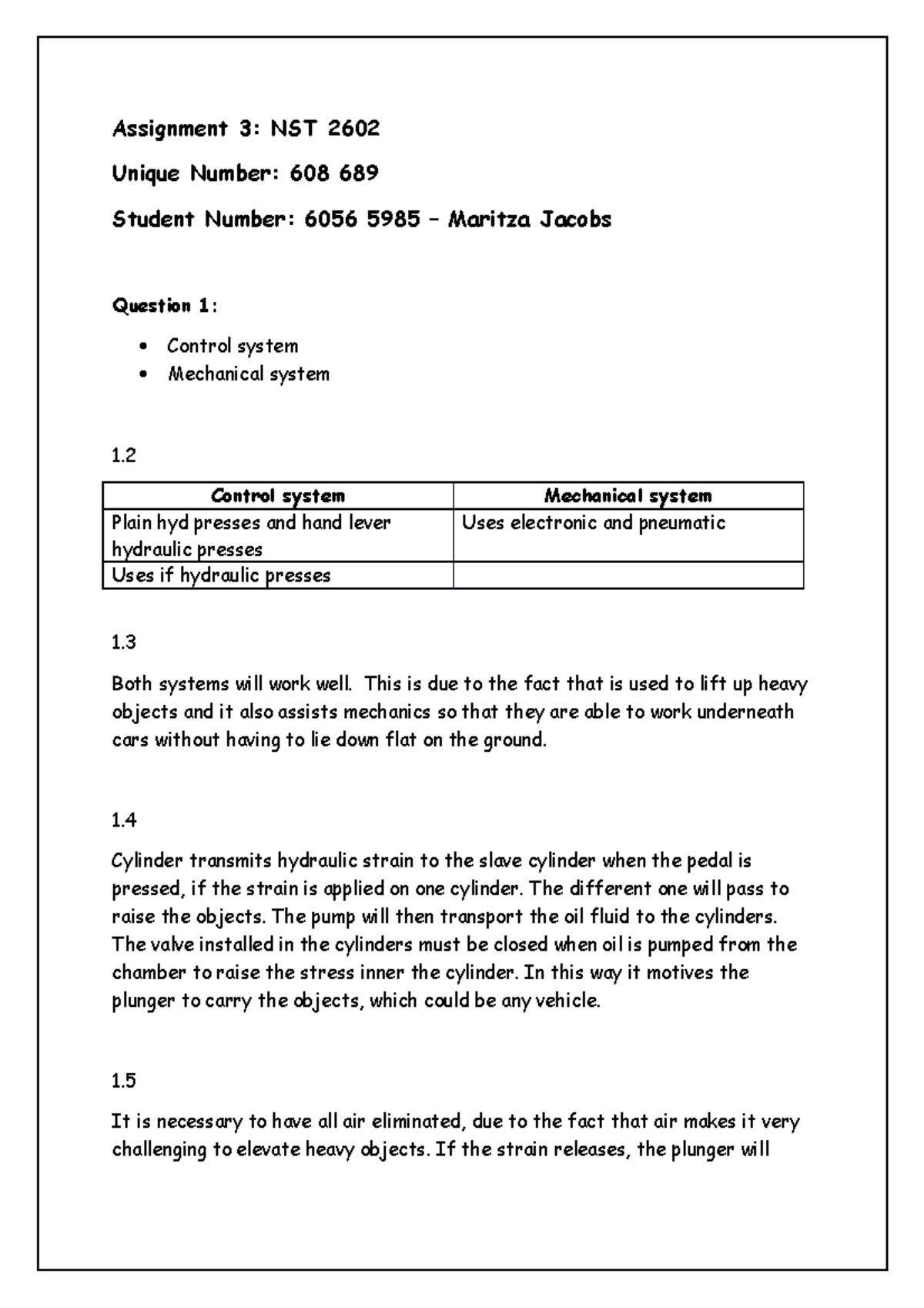 NST 2602 Assignment 3 - Assignment 3: NST 2602 Unique Number: 608 689 ...