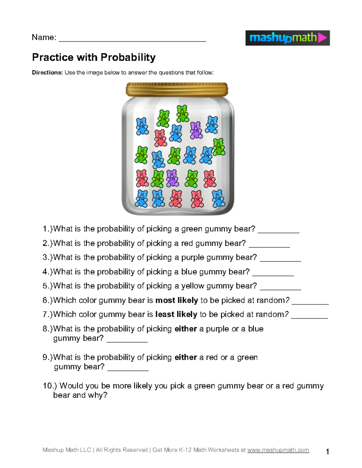 Probability-Practice- G8 NMPP - Mashup Math LLC | All Rights Reserved ...