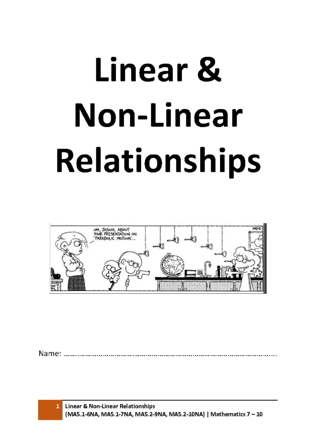 Linear Relationships Mathematics 7 10: Understanding Graphs and ...