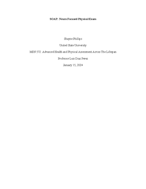 SOAP Musculoskeletal - SOAP note example - SOAP: Musculoskeletal ...