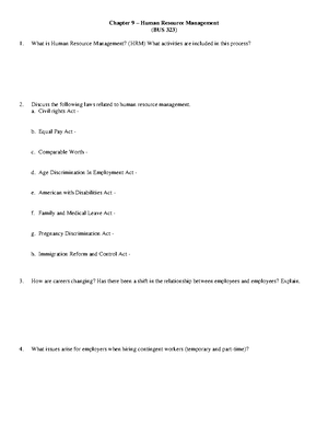 Human Resource Management Overview and Key Legal Considerations (HRM ...