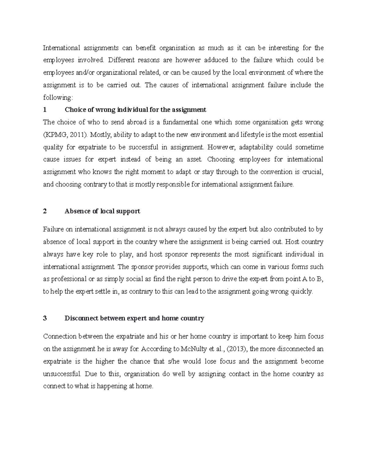 6. Factors Leading to International Assignment Failures: Insights ...