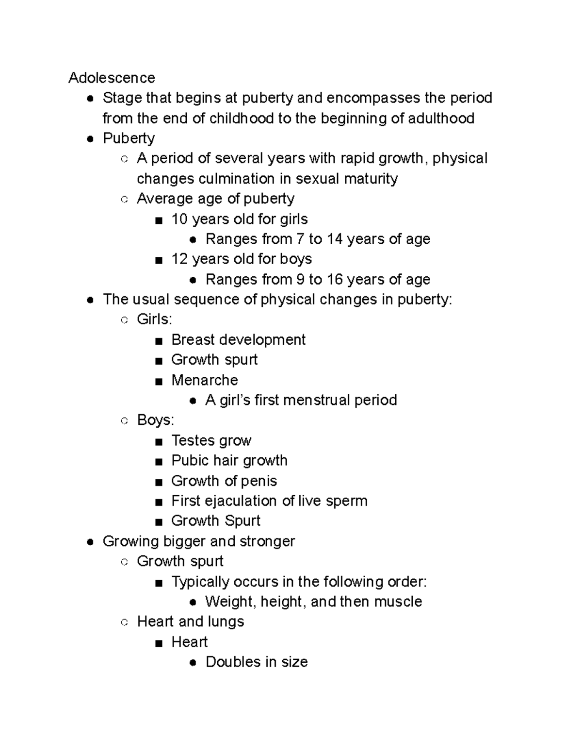 Adolescence and Body Development: Key Insights and Challenges - Studocu