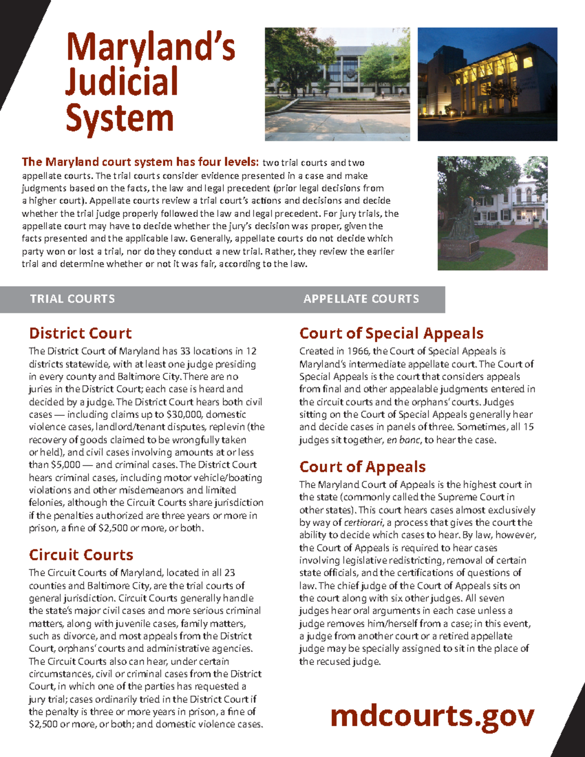 MdJudicialSystem - Overview of Maryland's Court Structure - Studocu