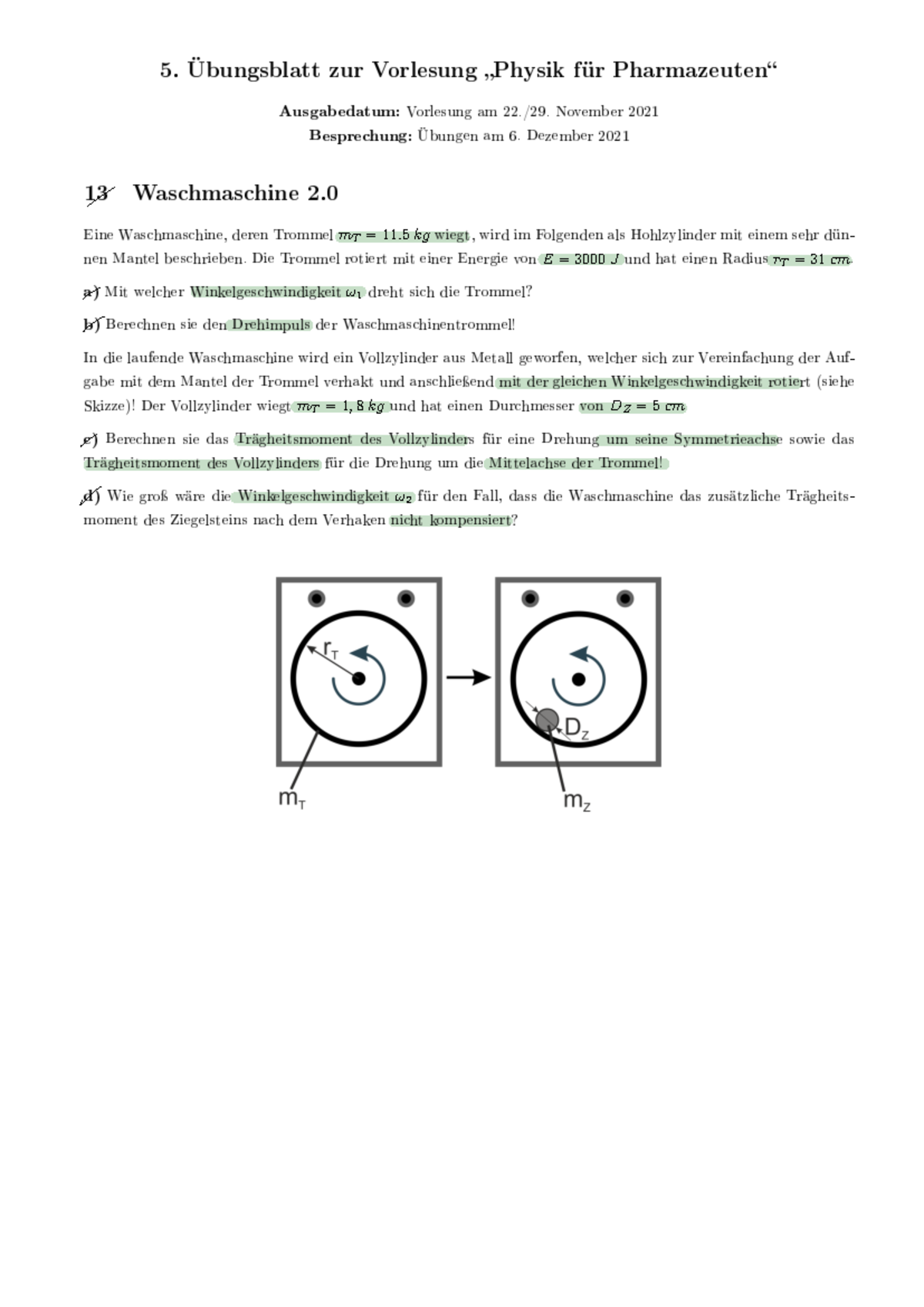 5. Übungsblatt zur Fluidmechanik: Verbesserte Lösungen und Erklärungen ...