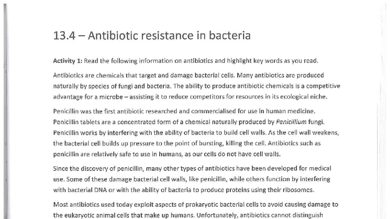 Antibiotic Resistance in Bacteria: Practice Questions (Module 3) - Studocu