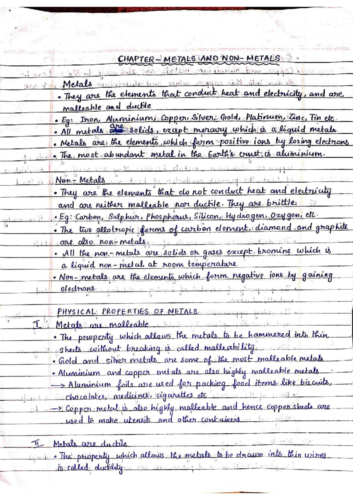 CHAPTER 10: METALS AND NON-METALS - OP NOTES - Studocu