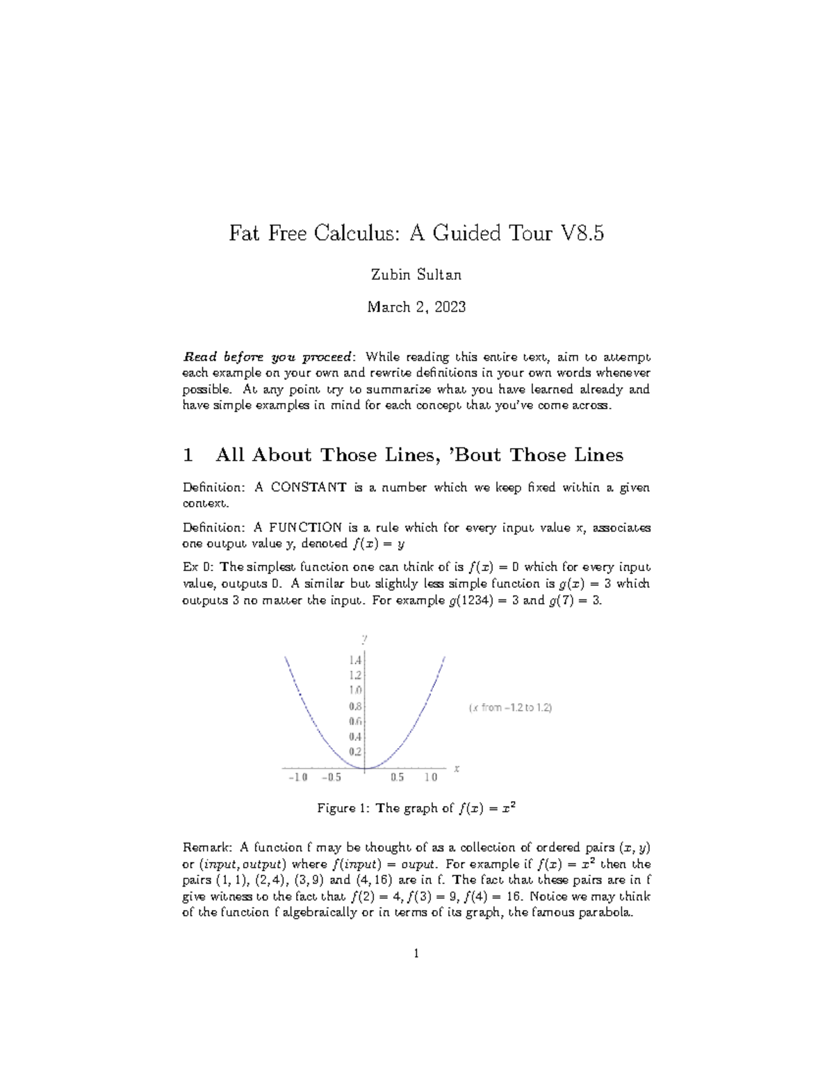 Fat Free Calculus: A Guided Tour V8.5 - Study Notes - Studocu