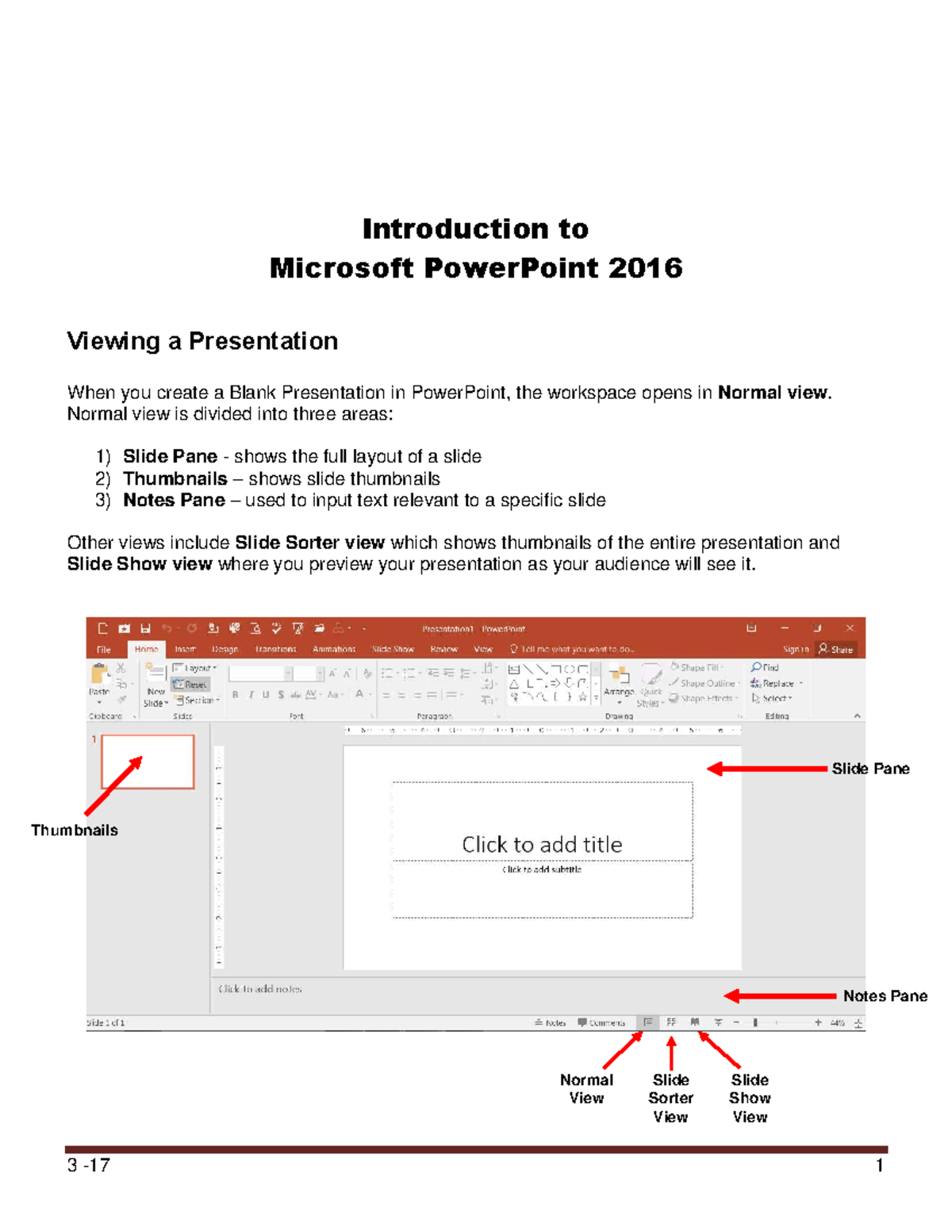 Introduction to Microsoft PowerPoint 2016: Viewing and Creating ...