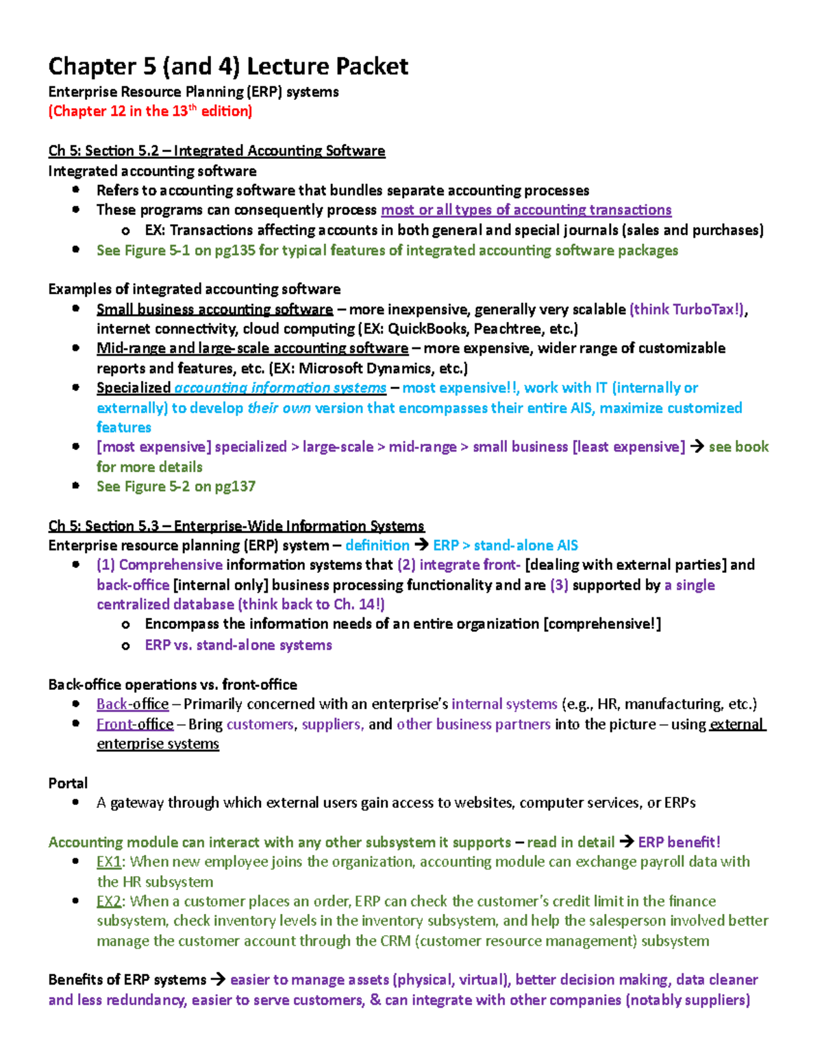 Chapter 5 (and 4) Lecture Packet - Chapter 5 (and 4) Lecture Packet ...