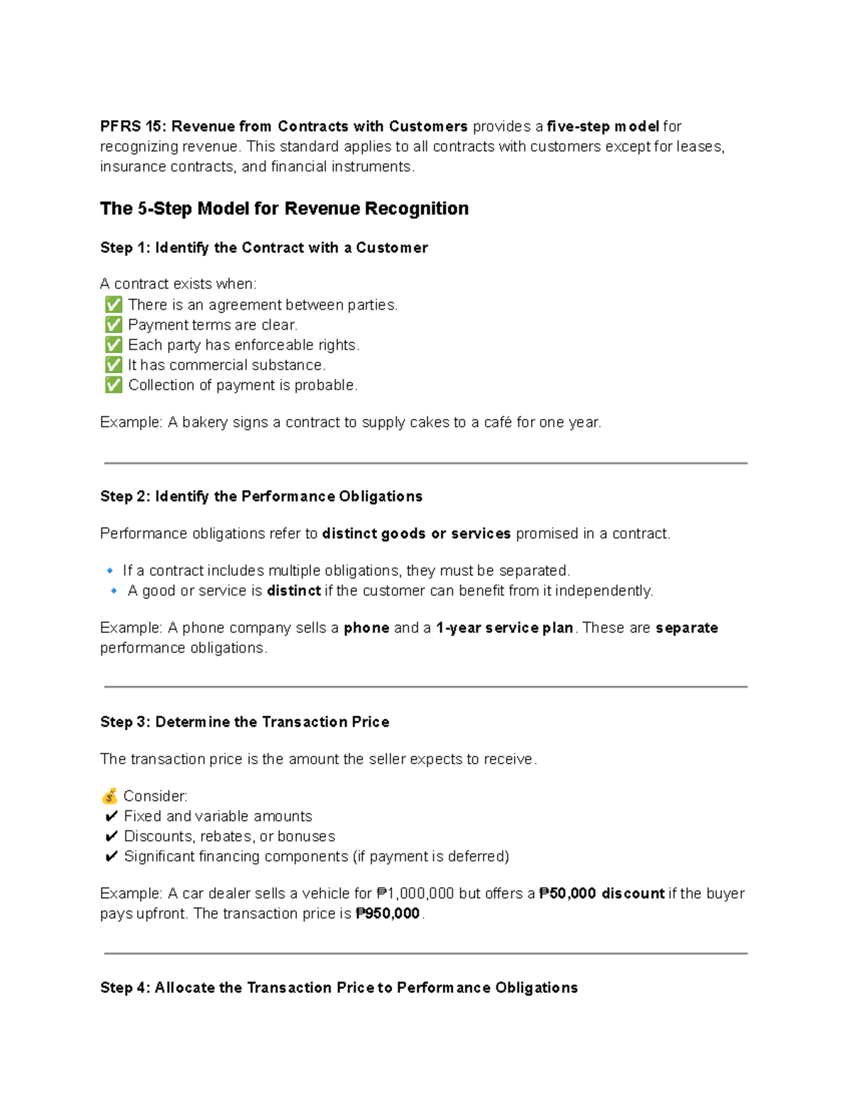 PFRS 15: Comprehensive Overview of Revenue Recognition Standards - Studocu