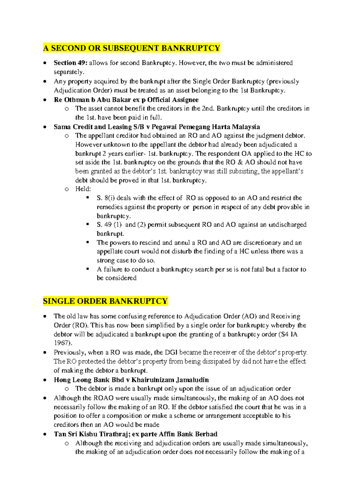 Bankruptcy Law Overview: A Comprehensive Study Guide - Studocu