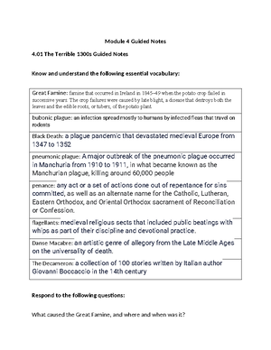 World history mod 3 notes - Module 3 Guided Notes 3 West African ...